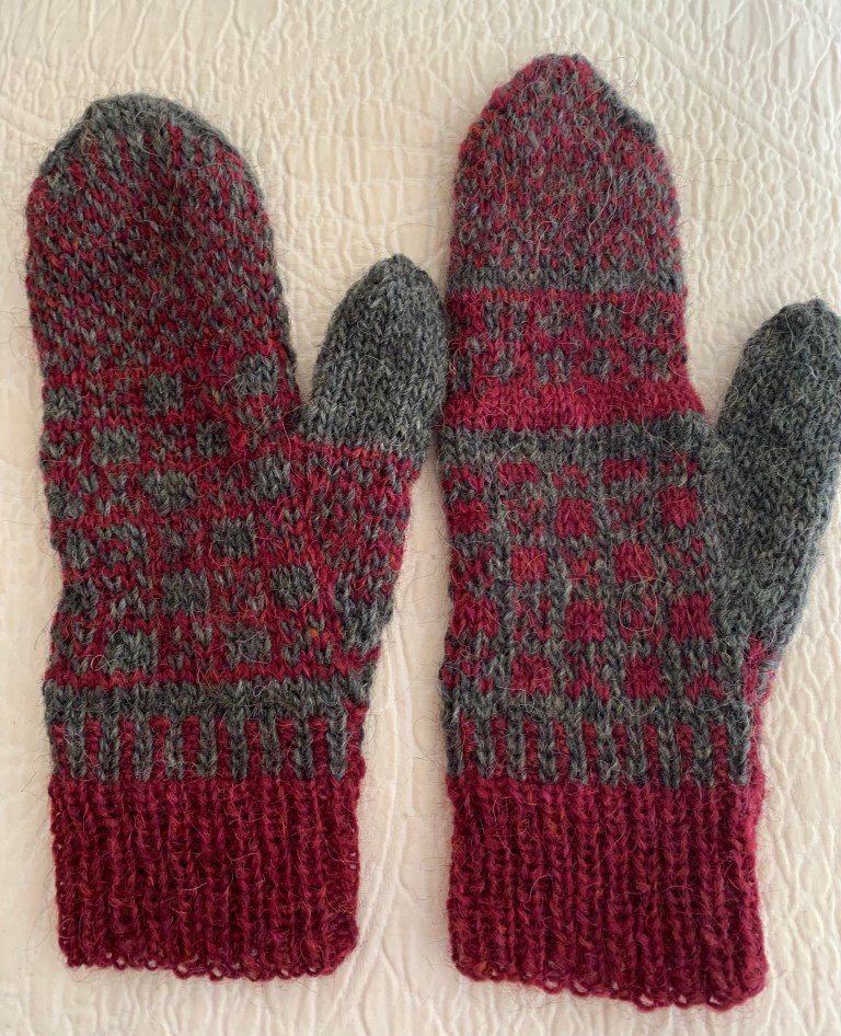 Made-Up Mittens Pattern Knit in Two Types of Lopi Wool – New England's ...