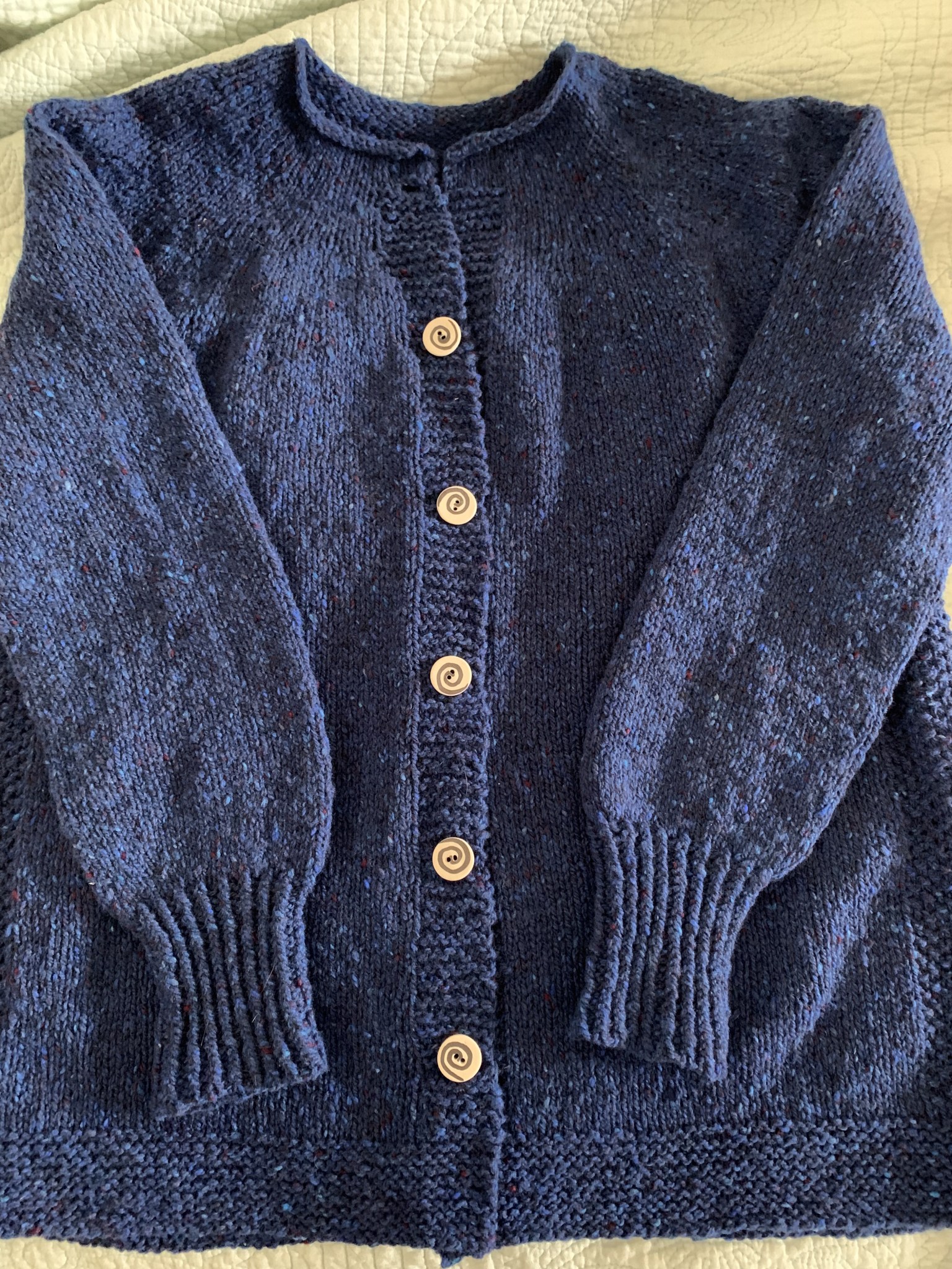Knitting Cobblestone Cardigan #2 in Blue – New England's Narrow Road