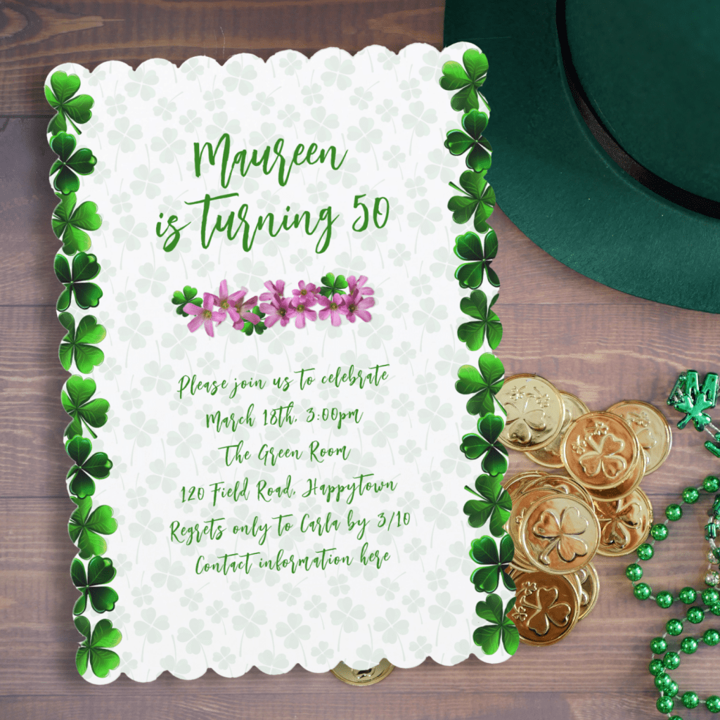 Bday shamrock edges – New England's Narrow Road